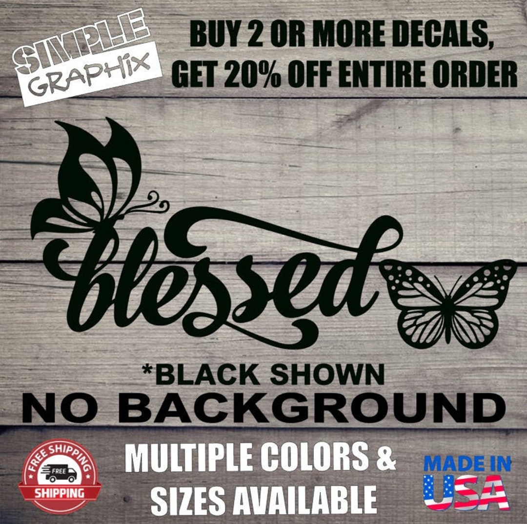 Blessed Butterfly Vinyl Decal Bumper Sticker Christian - Etsy
