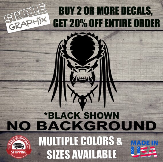 Predator Face Head Style Vinyl Decal Bumper Sticker JDM - Etsy