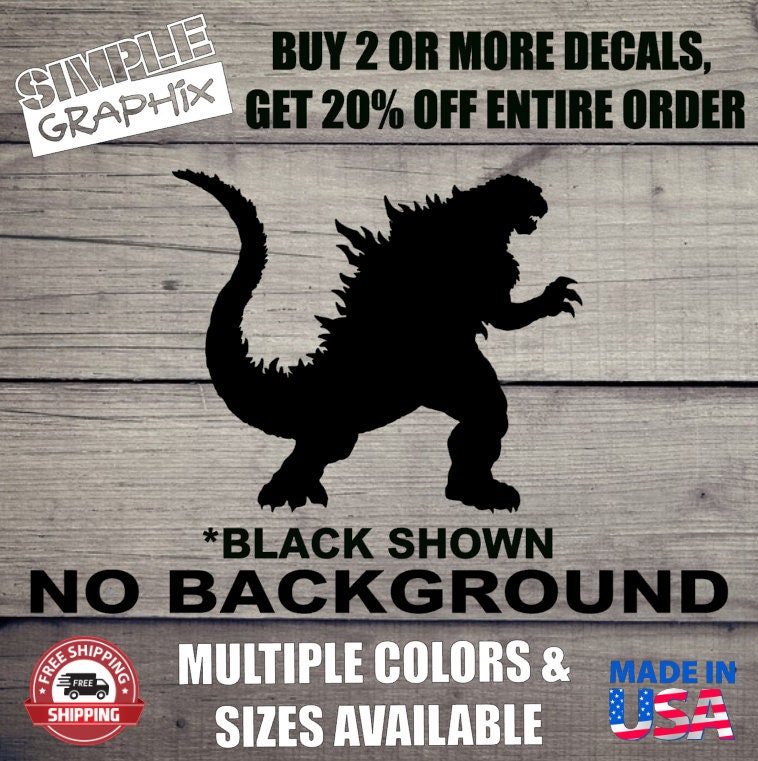 Godzilla Funny Style Vinyl Decal, Bumper Sticker, Movies, JDM Decal for ...