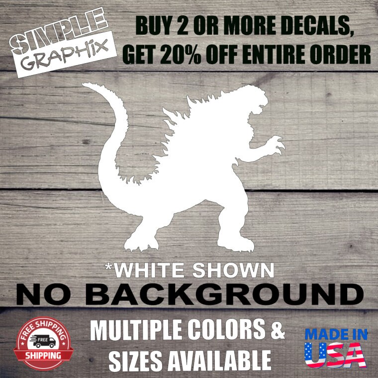 Godzilla Funny Style Vinyl Decal, Bumper Sticker, Movies, JDM Decal for ...