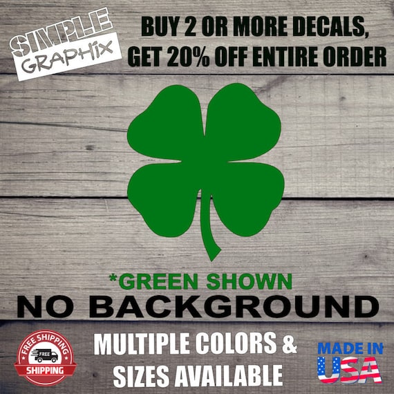 4 Leaf Clover Vinyl Decal Bumper Sticker Four Leaf Clover | Etsy