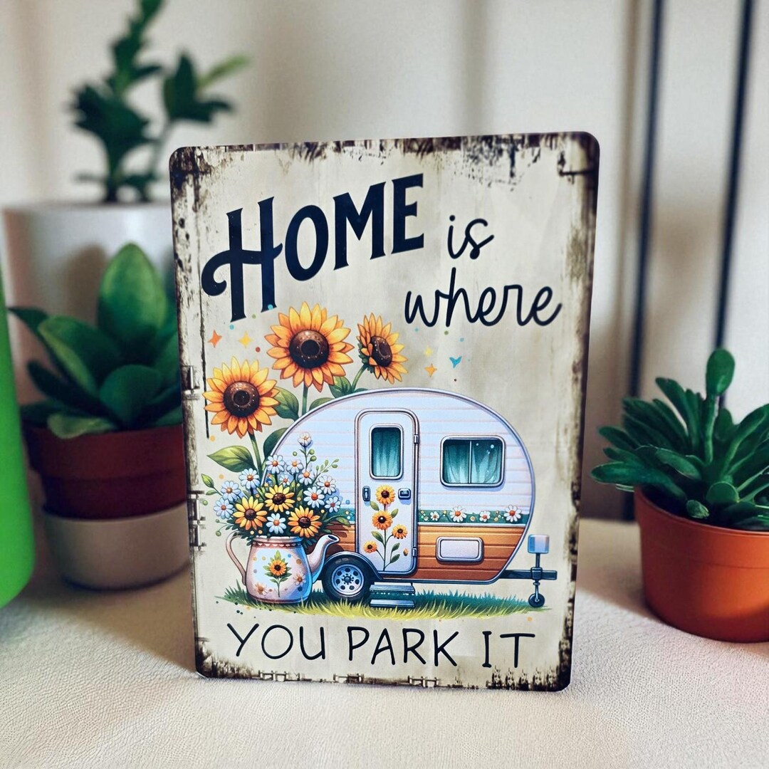 Rustic Caravan Metal Sign Plaque Decor Gift Camping Motorhome Cave Wall ...