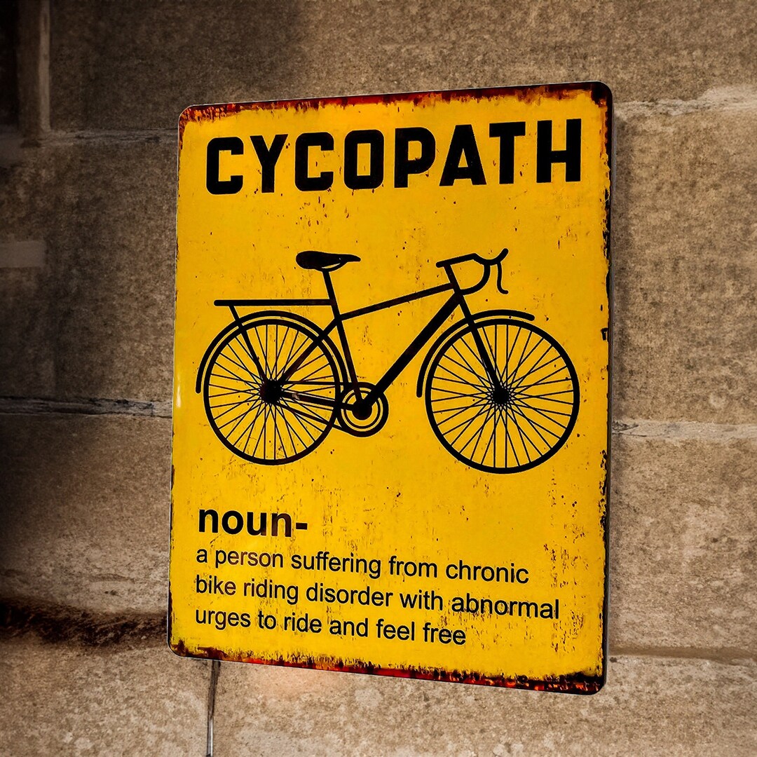 Vintage Style Cycling Sign Unique Metal Plaque for Garage Decor Cyclist ...