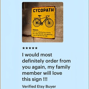 Vintage Style Cycling Sign - Unique Metal Plaque for Garage Decor ...