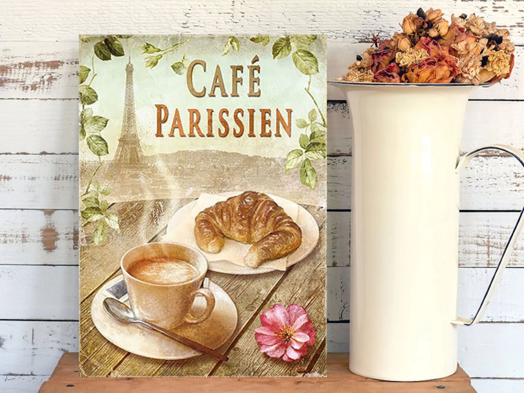 Vintage French Cafe Metal Sign Paris Kitchen Wall Art Home Decor Retro ...