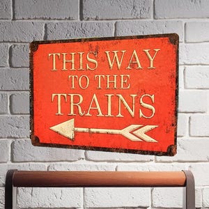 Trains Vintage Retro , Metal Railway Sign, Garage, Shed,unique Gift - Etsy