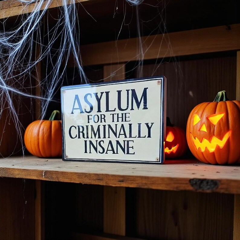 Asylum Criminally Insane Metal Wall Sign: Gothic Horror Decor - Etsy UK