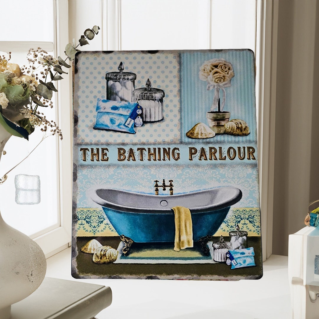 Vintage Retro Metal Bathroom Sign, Bathing Parlour Decor, Unique Gift ...