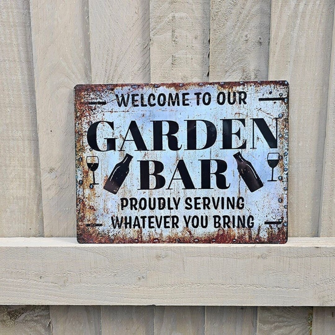 Outdoor Bar Sign,weatherproof Garden Bar Metal Plaque,pub Shed Patio ...