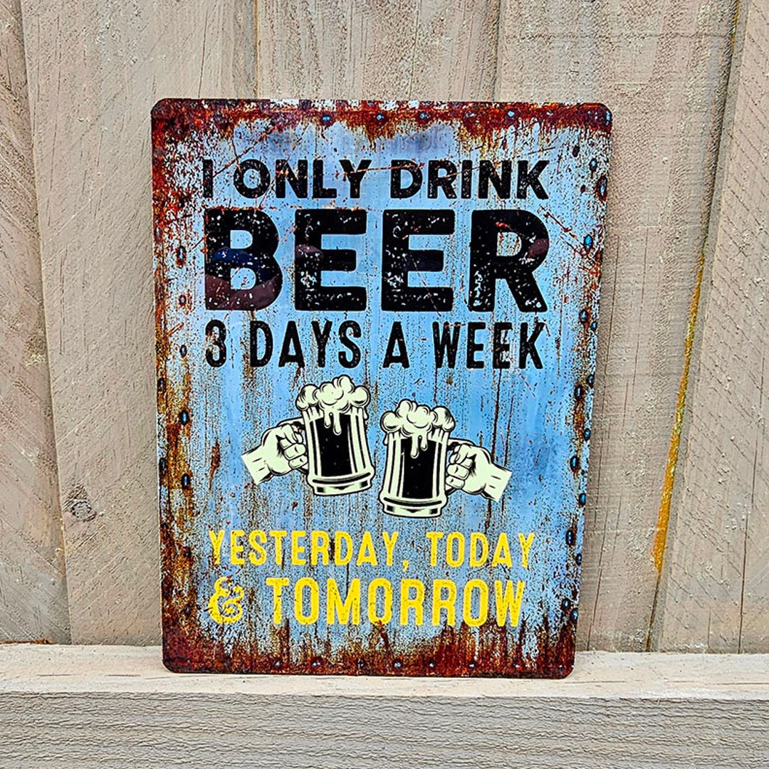 Funny Bar Sign - Unique Man Cave Decor - Metal Weatherproof Plaque ...