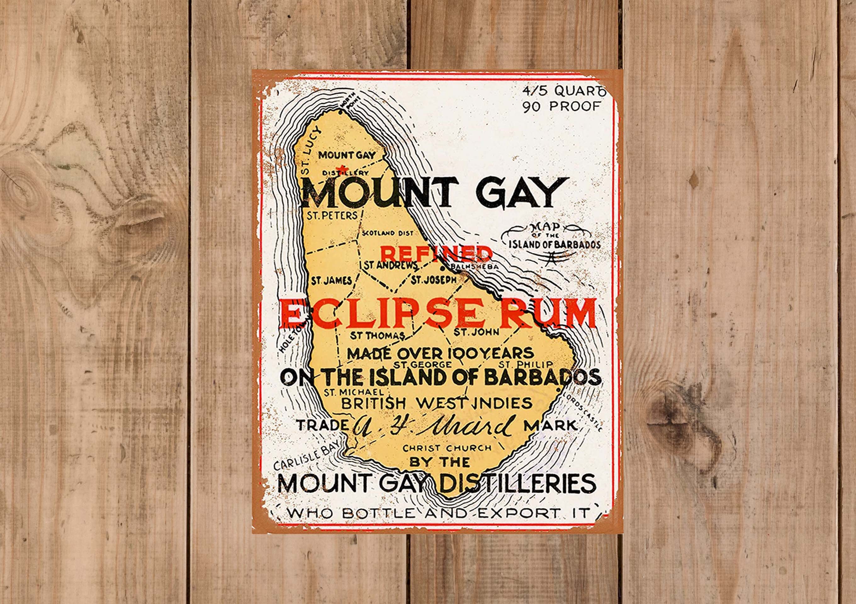 Vintage Bar Sign Barbados Rum Metal Wall Bar Sign Plaque | Etsy UK