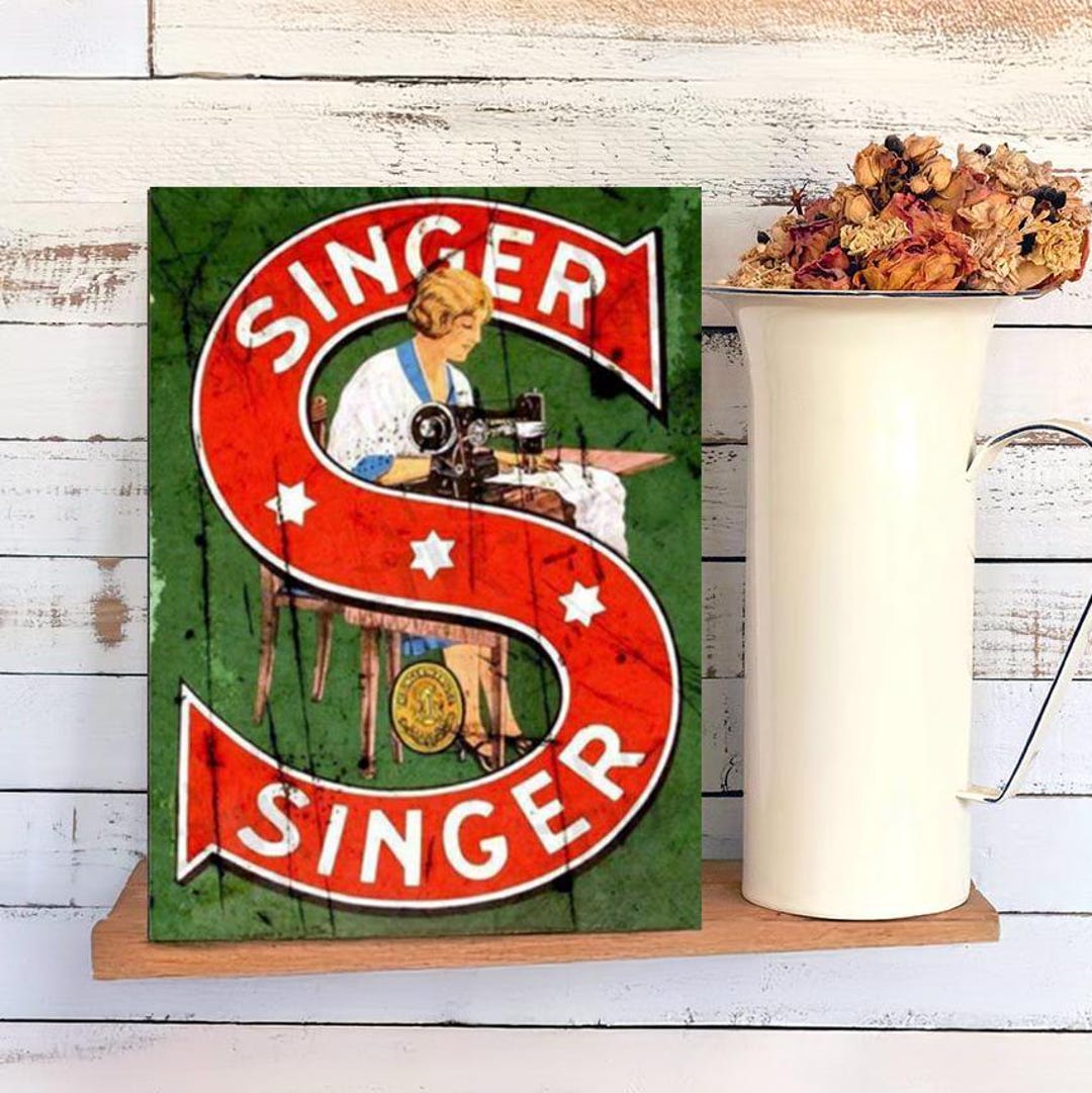 Vintage Singer Sewing Room Sign | Sewing Gift | Shabby Chic Sewing ...