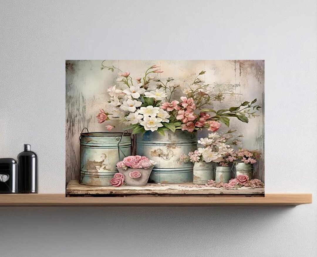 Rustic Flower Display Sign - Shabby Chic Decor-unique Gift - Etsy