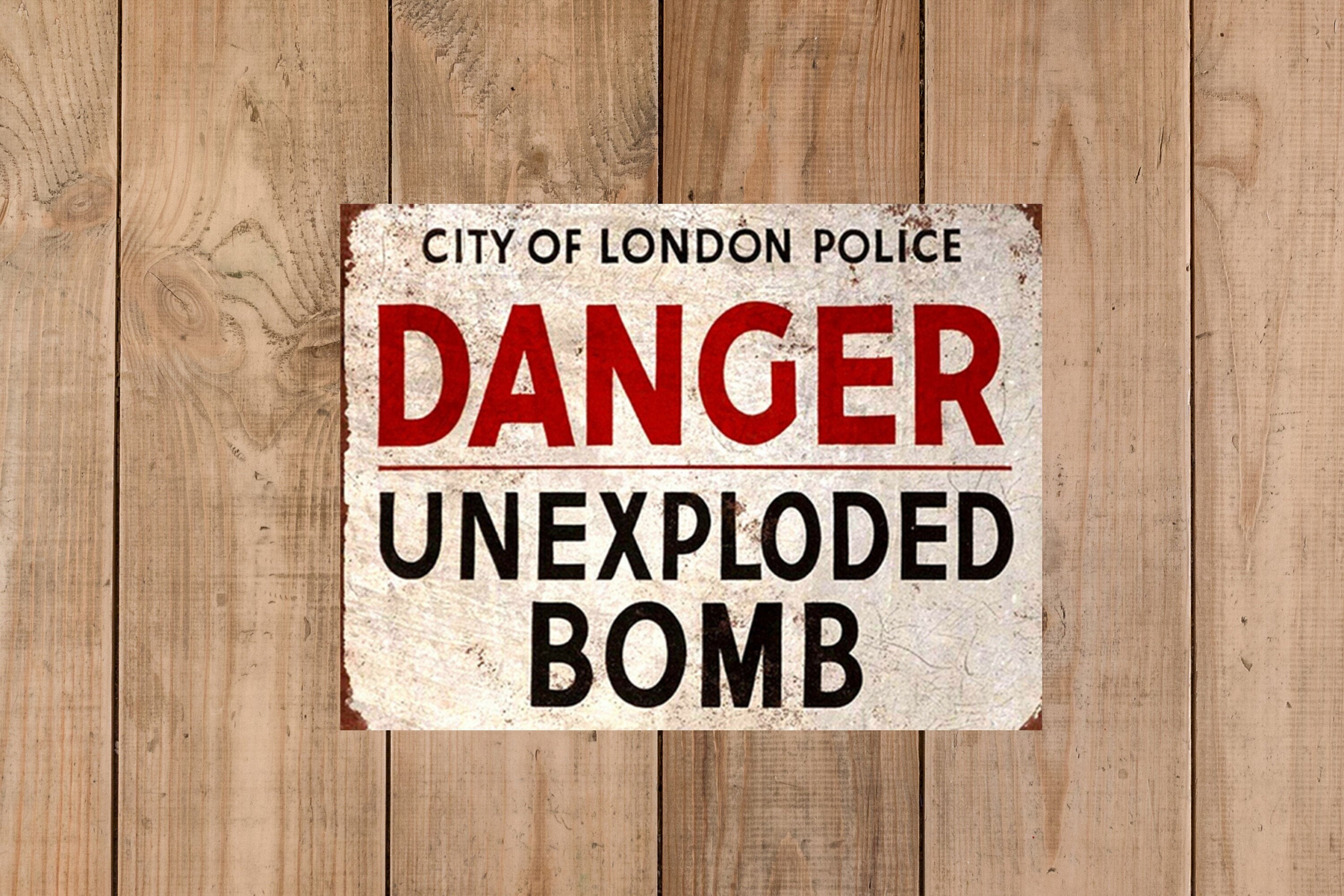 Danger UXB vintage Metal wall sign plaque | Etsy