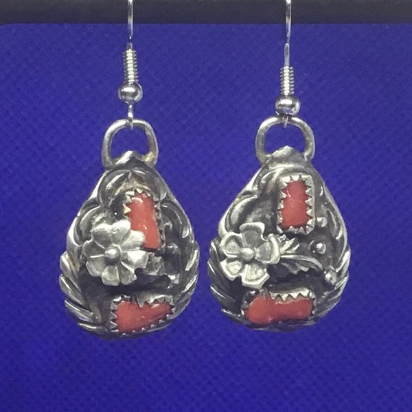 Native American Coral Earrings - Etsy