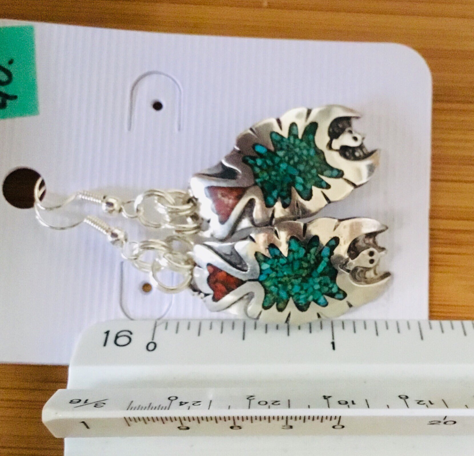 Sterling Silver Bird Design With Inlaid Turquoise and Coral - Etsy