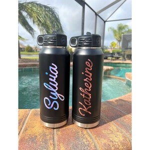 Personalized Insulated Water Bottle, Custom Water Bottle With Straw ...