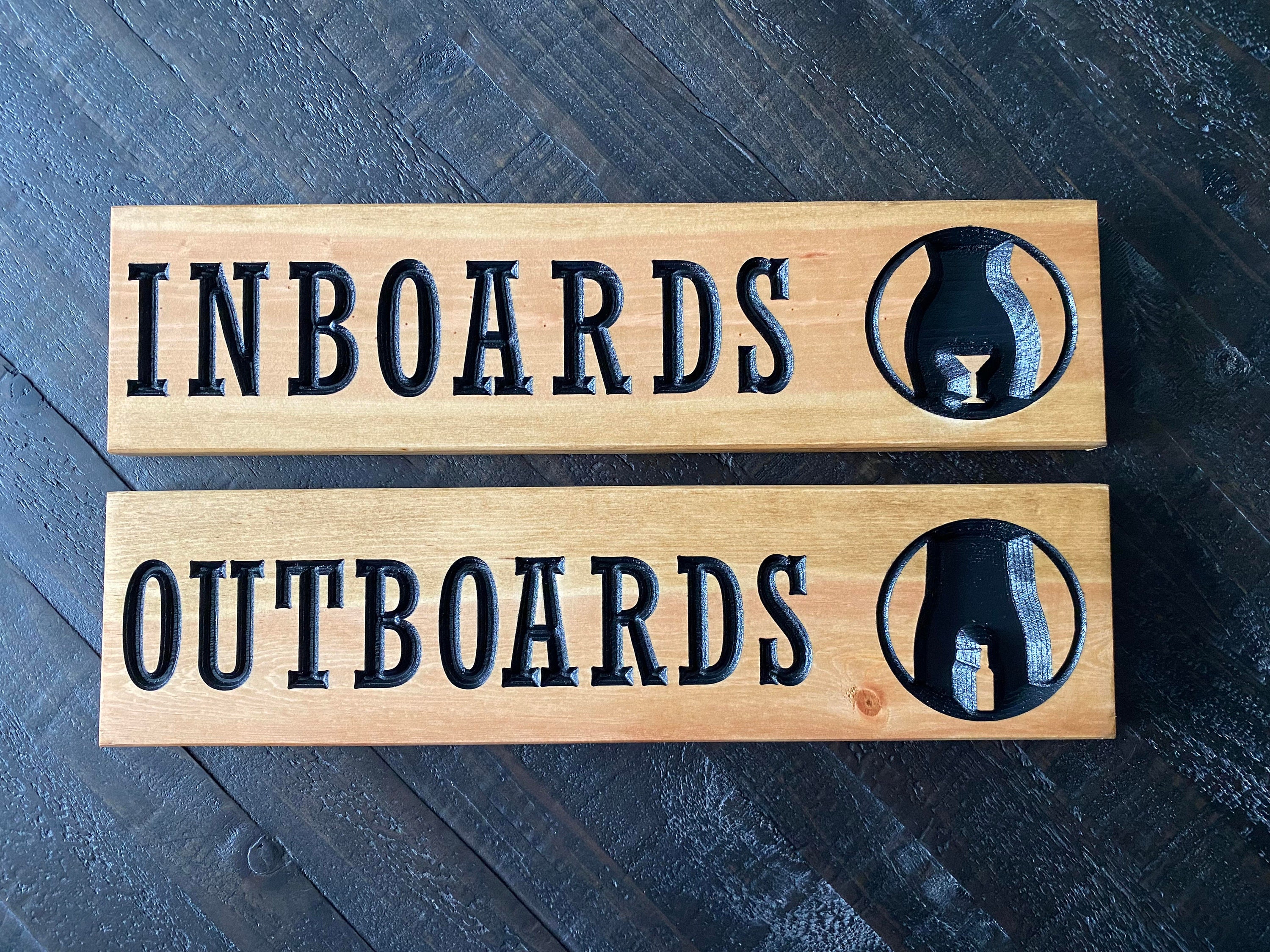 Inboards Outboards Sign/funny Restroom Sign/restaurant Sign/female Sign ...