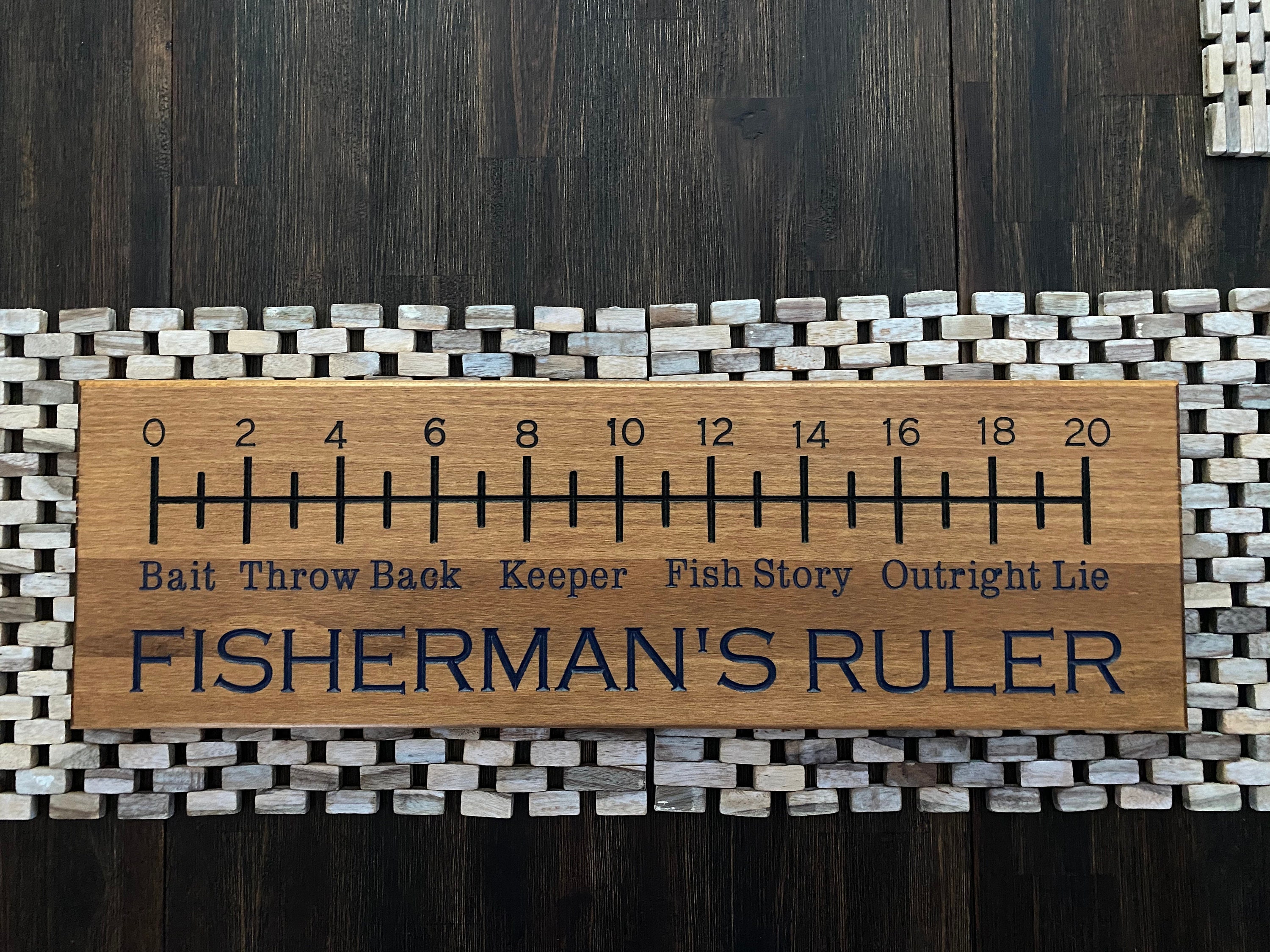 Fishermans ruler sign, lake house decor, nautical decor, cabin decor ...