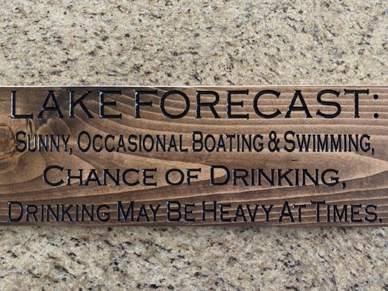 Funny Lake Forecast Sign, Hand Carved Pine, Indoor/outdoor Decor - Etsy