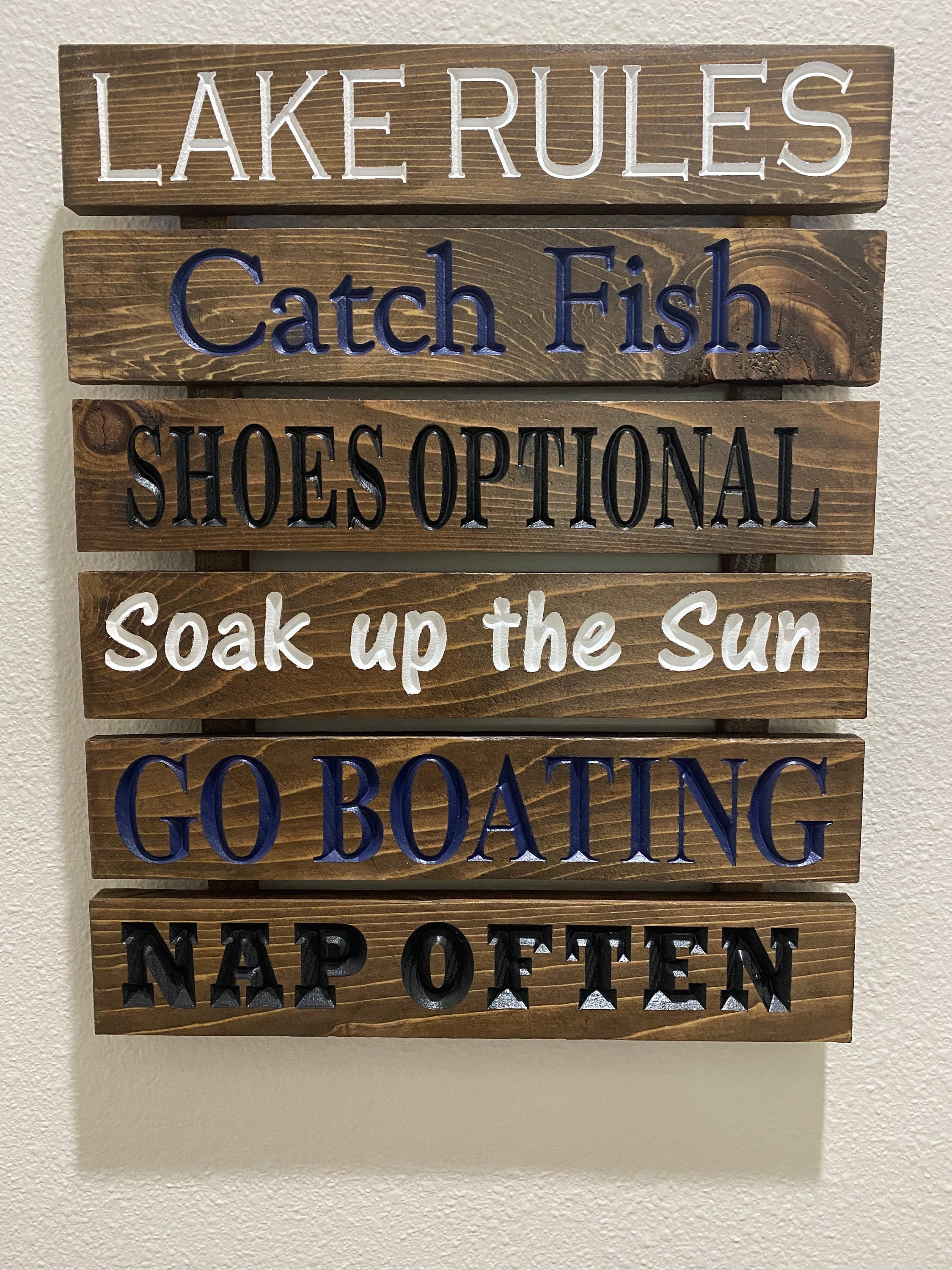Customized-personalized Lake Rules Sign/cottage Sign/boating Sign/lake ...