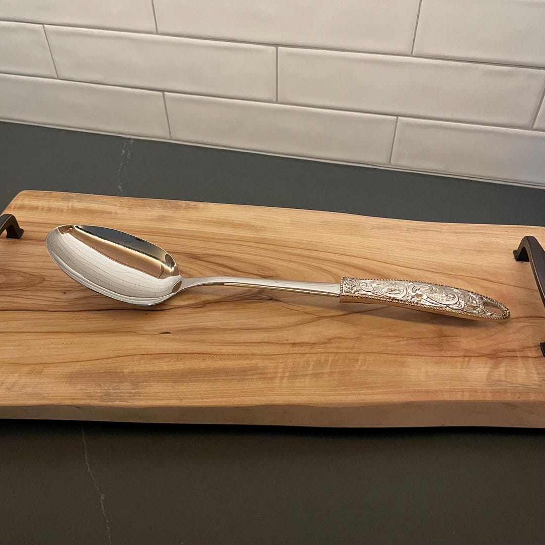 Cowboy Living Western Belt Buckle Serving Spoon - Glossy Stainless ...