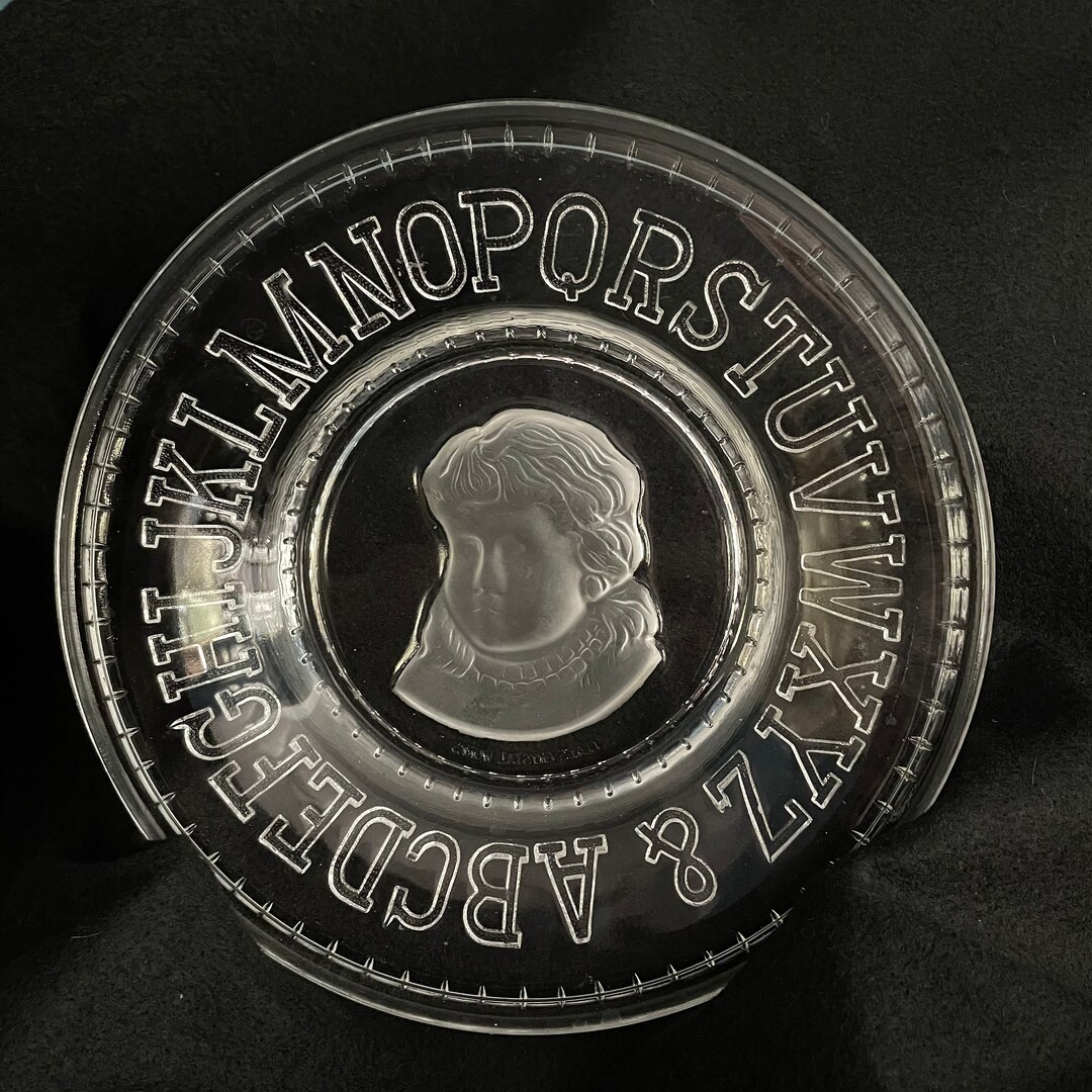 Vintage Clay's Crystal Works Alphabet Plate - ABC - Child's Face - 8 ...