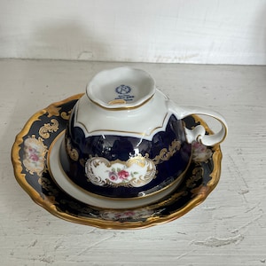 Reichenbach R Fine China Echt Kobalt Cup and Saucers East Germany ...