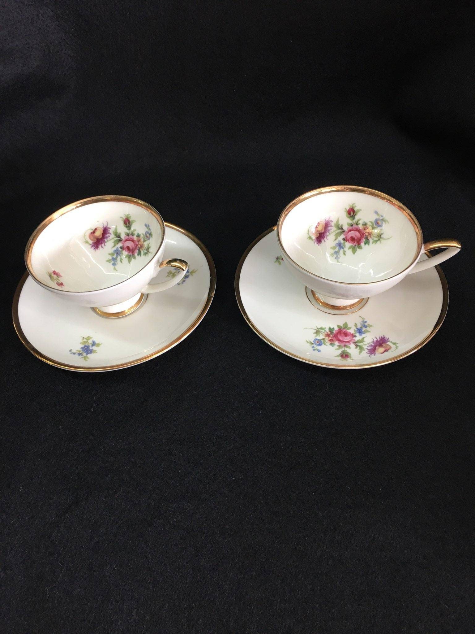 Set of 2 Espresso Demitasse Cups and Saucers Alka Bavaria | Etsy