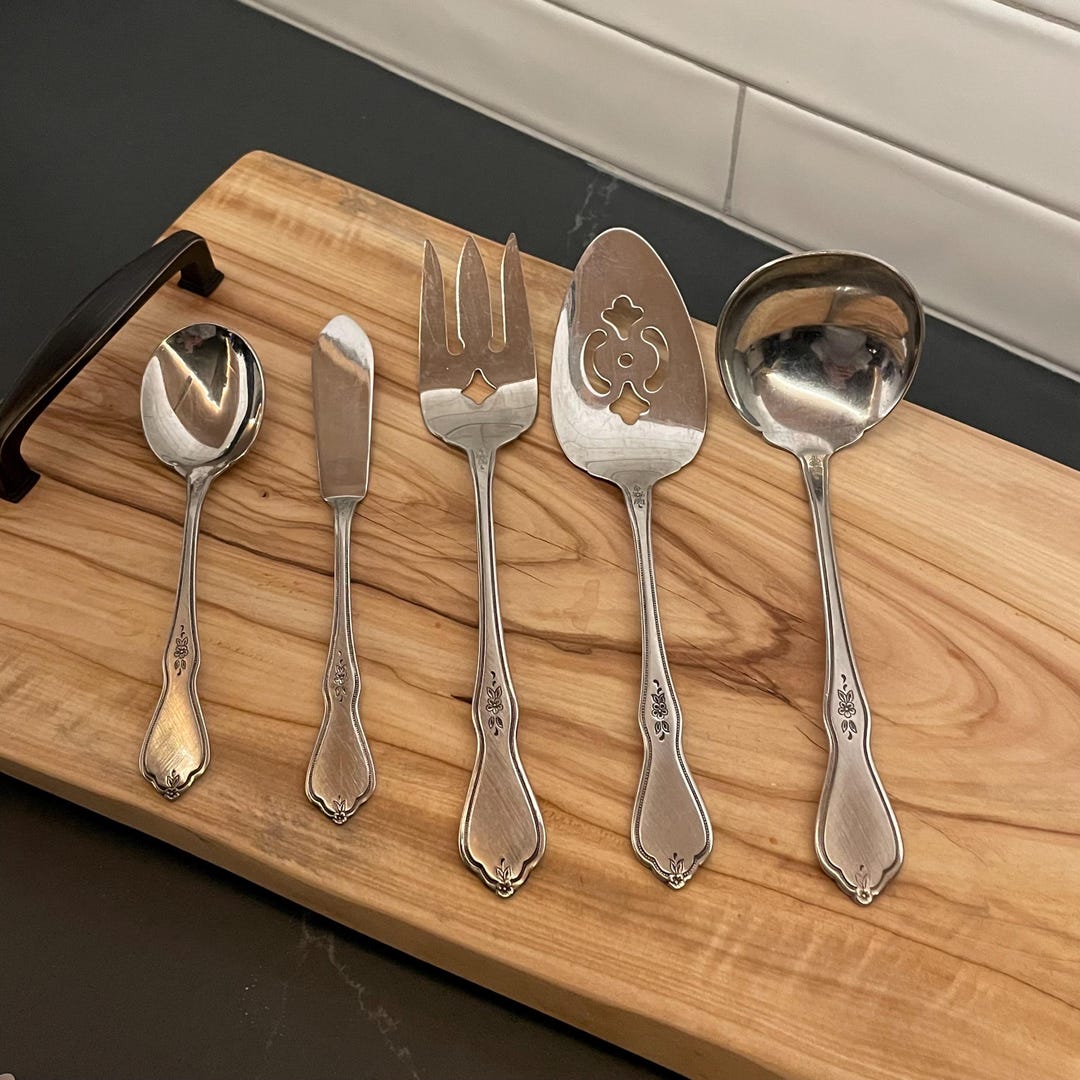 Vintage Oneida Morning Blossom Stainless Flatware Replacements - Salad ...