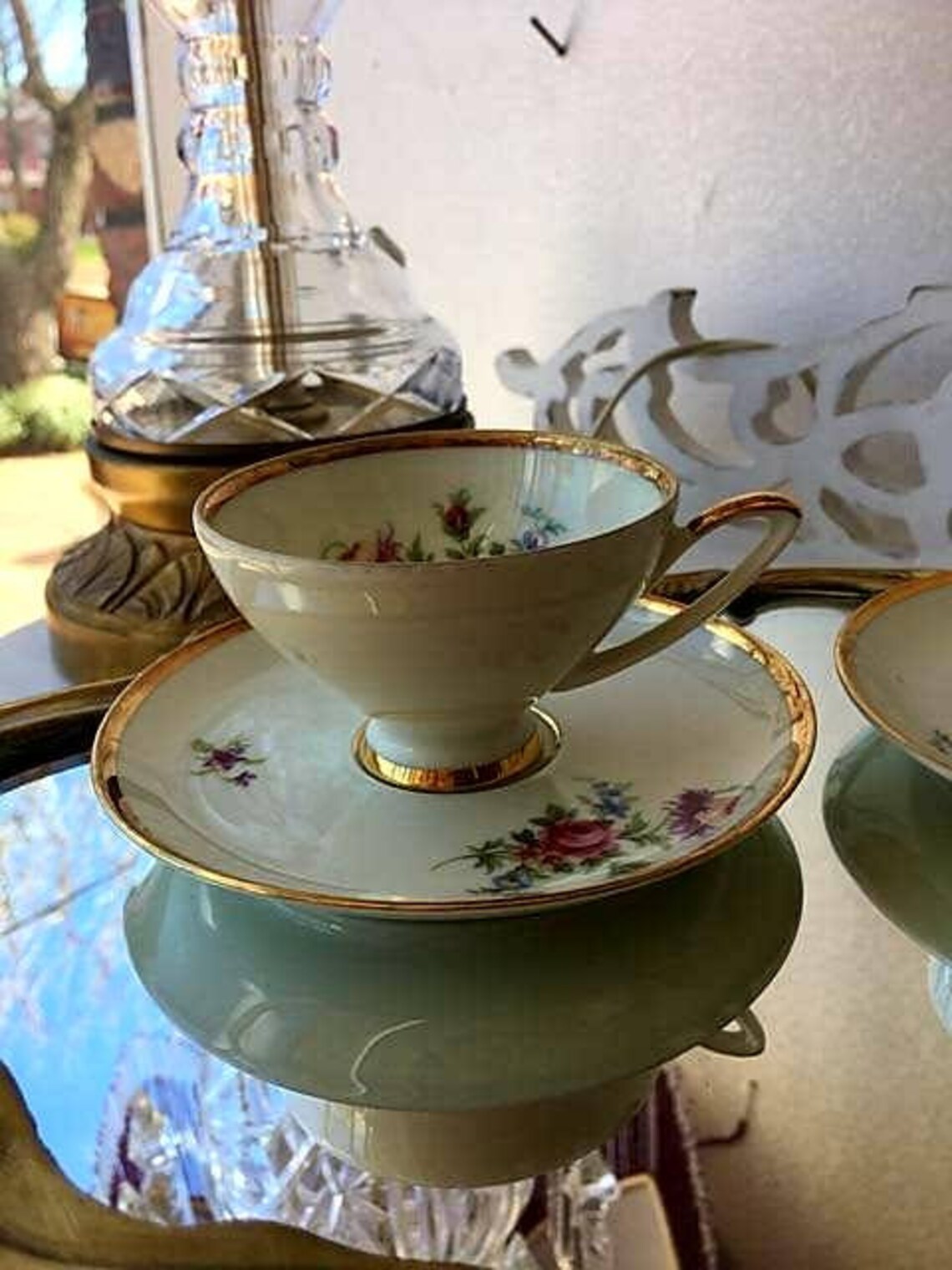 Set of 2 Espresso Demitasse Cups and Saucers Alka Bavaria - Etsy