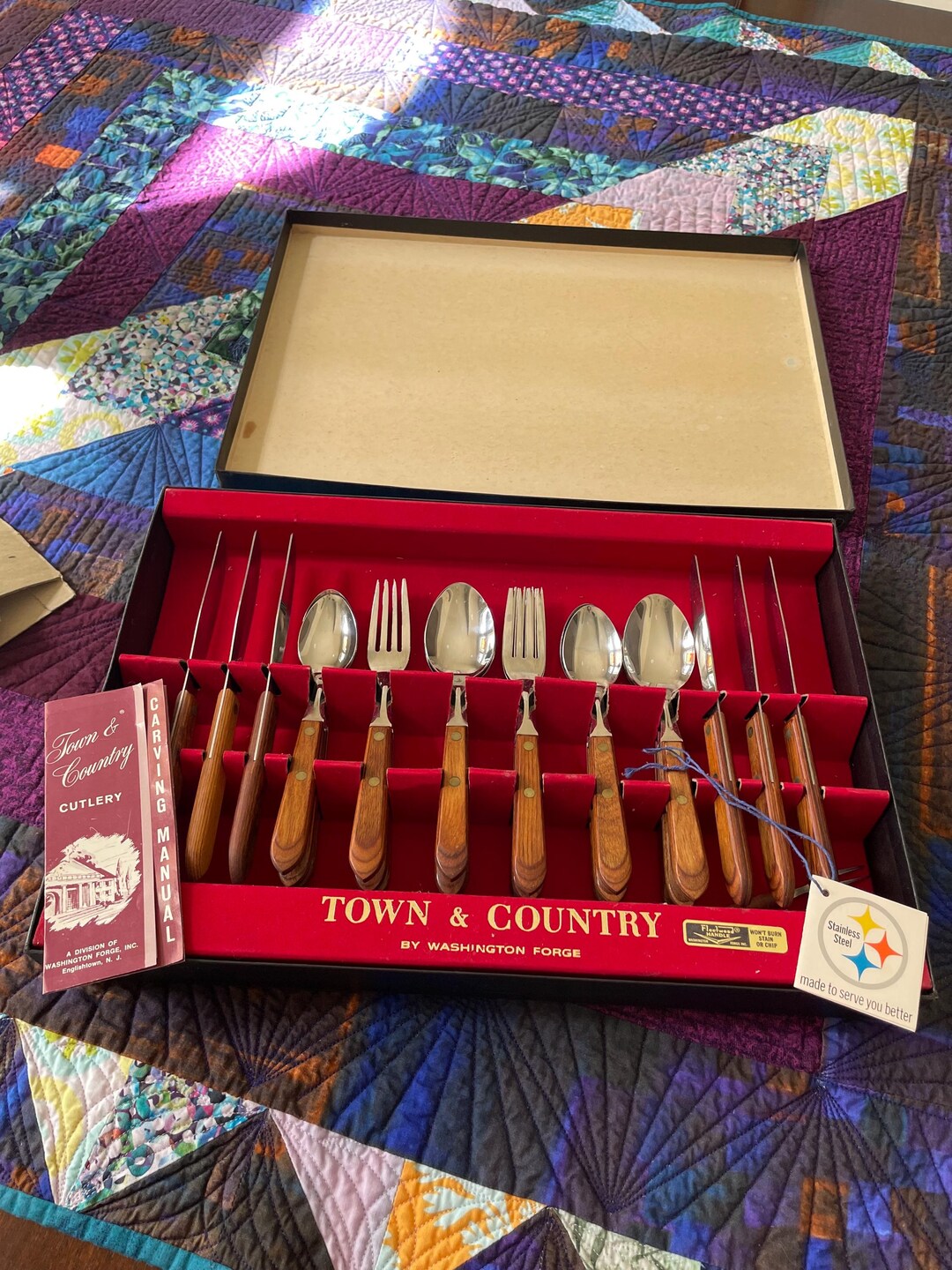 Town and Country by Washington Forge Brown Maple Flatware Set of 6 - 4 ...