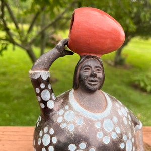 Vintage Chulucanas Peru Clay Folk Art Pottery Woman Figurine Sculpture ...
