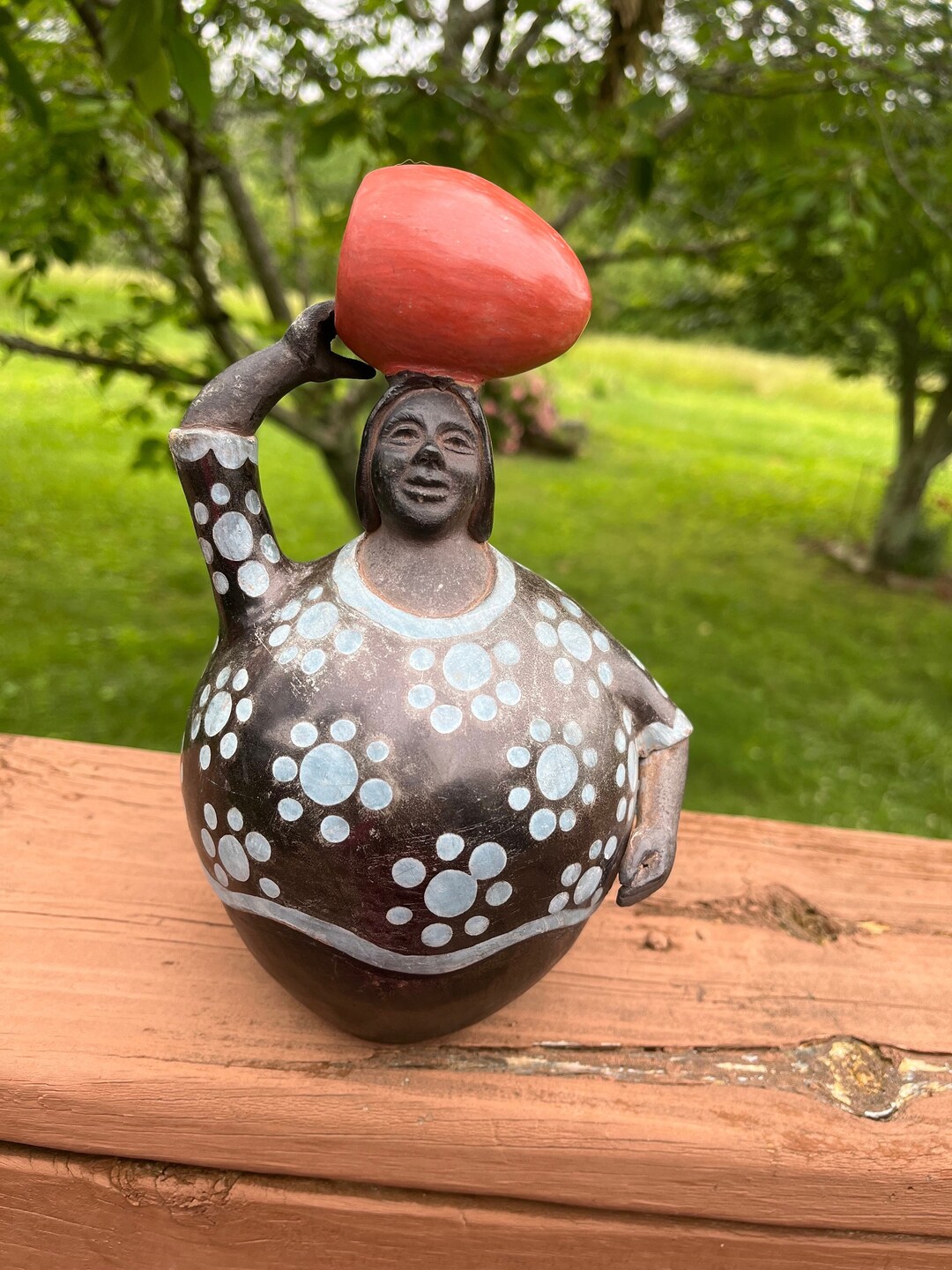 Vintage Chulucanas Peru Clay Folk Art Pottery Woman Figurine Sculpture ...