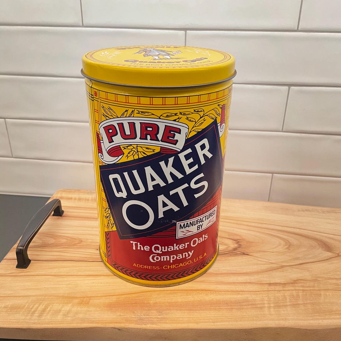 Vintage Quaker Oat Tin - Pure Quaker Oats Company - Limited Edition ...