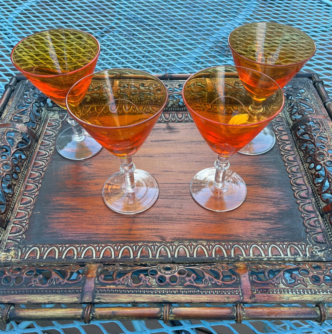 Gran Gala Triple Orange Liqueur Advertising Martini Cocktail Glasses ...