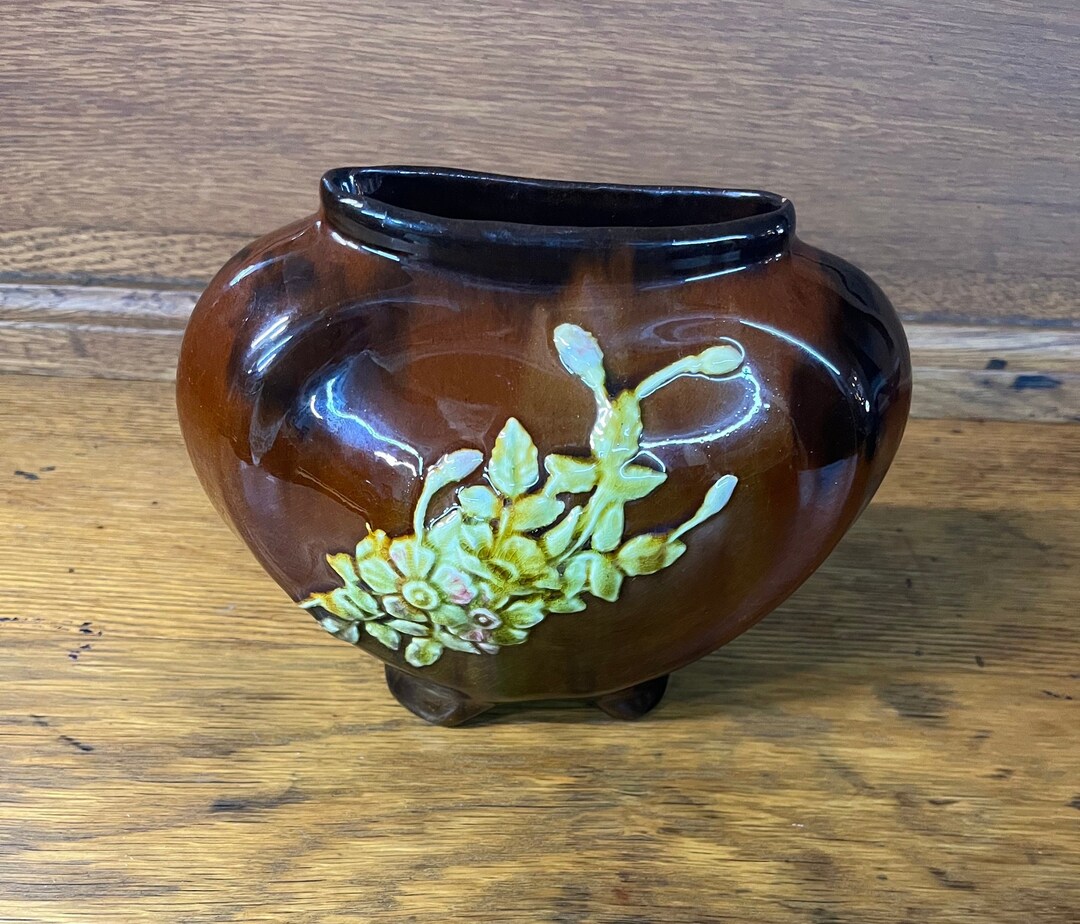 Vintage Peters and Reed Pottery Standard Glaze Pillow Vase With Raised ...