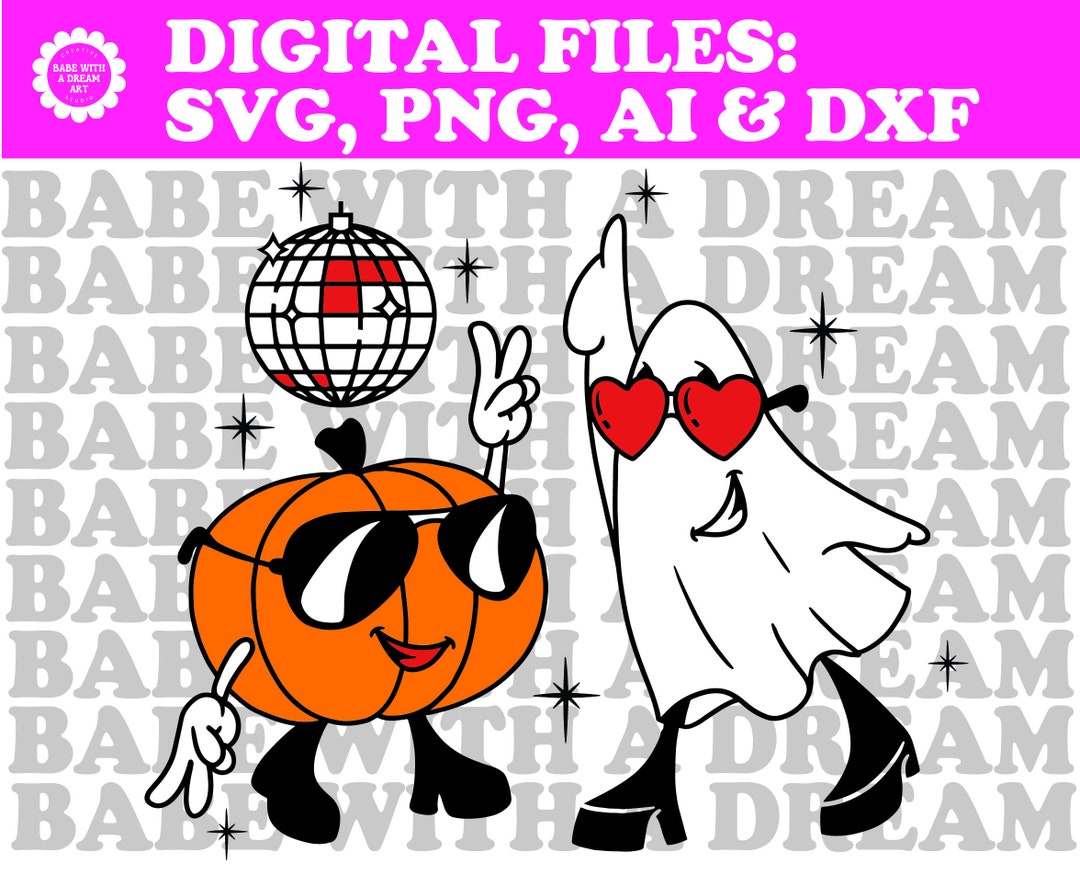 Groovy Ghost Svg Halloween Cut File Ghost Svg Retro Ghost - Etsy