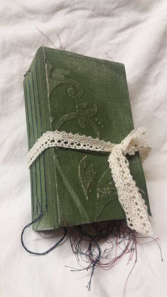 Small Green Junk Journal Shabby Chic Vintage Style Album | Etsy