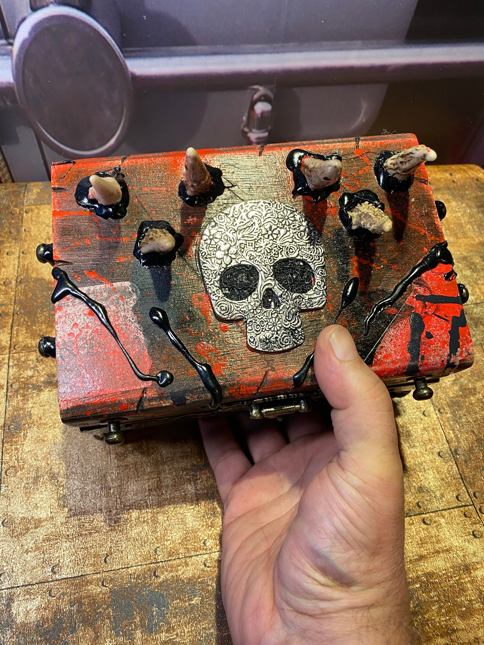Skull & Horns Stash Valet Keepsake Jewelry Box - Etsy
