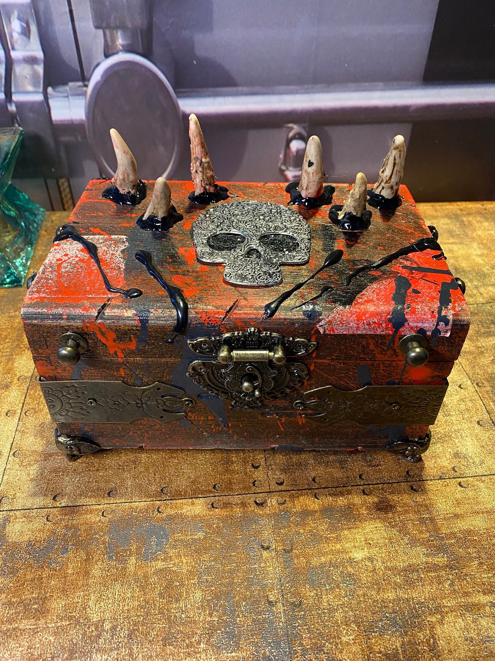 Skull & Horns Stash Valet Keepsake Jewelry Box - Etsy