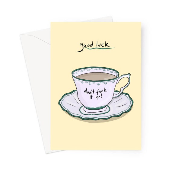 Funny Rude Good Luck Card Greeting Cards UK | Etsy