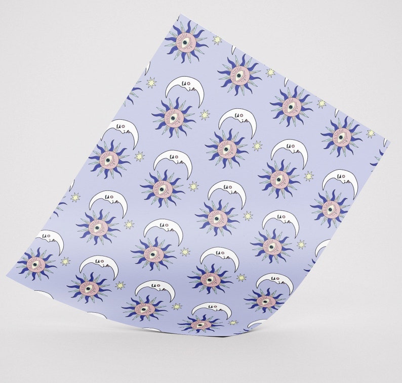 Moon and Stars Wrapping Paper Wrapping Paper Roll Birthday - Etsy