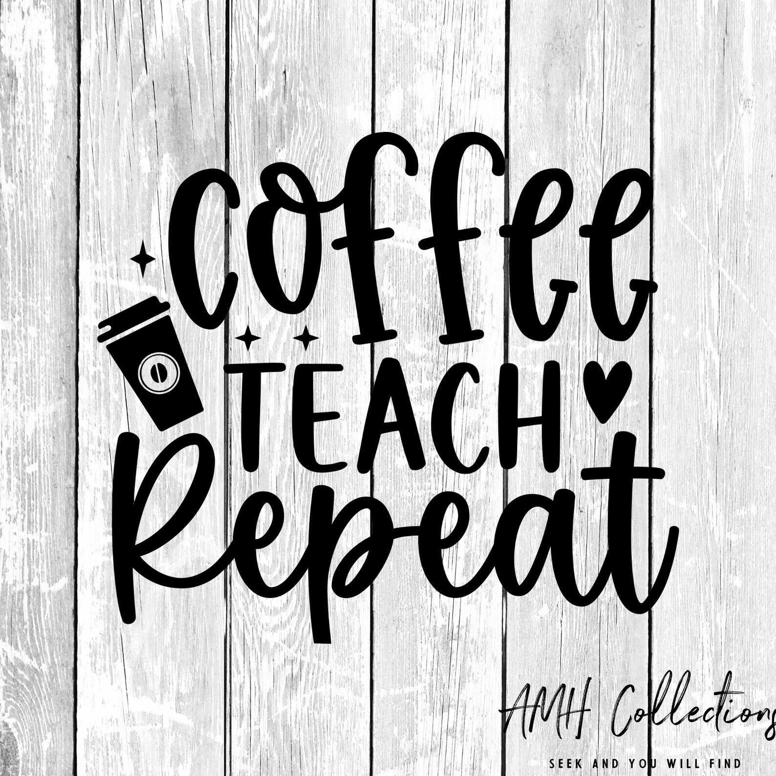 Coffee Teach Repeat Svg Daycare Teacher Gift Teacher Life - Etsy