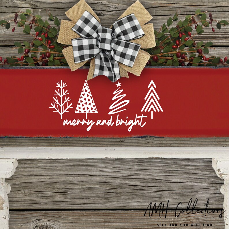 Merry and Bright Svg Png Merry and Bright Christmas Decor - Etsy