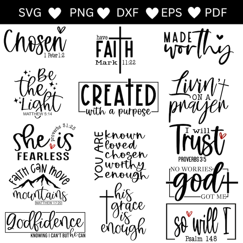 Christian Quotes Svg Bundle Popular Right Now Christian - Etsy
