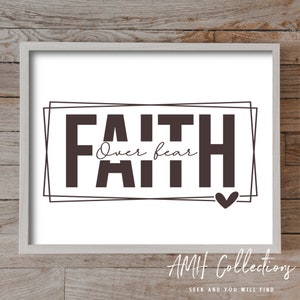 Faith Over Fear SVG PNG – Bible Verse Christian Cut File for Cricut ...