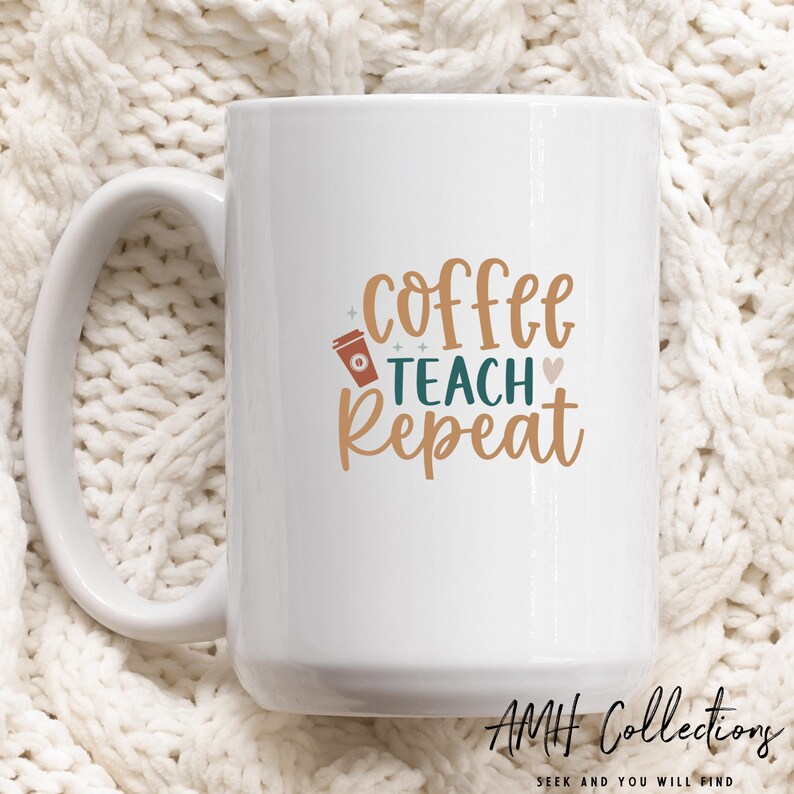 Coffee Teach Repeat Svg Daycare Teacher Gift Teacher Life - Etsy