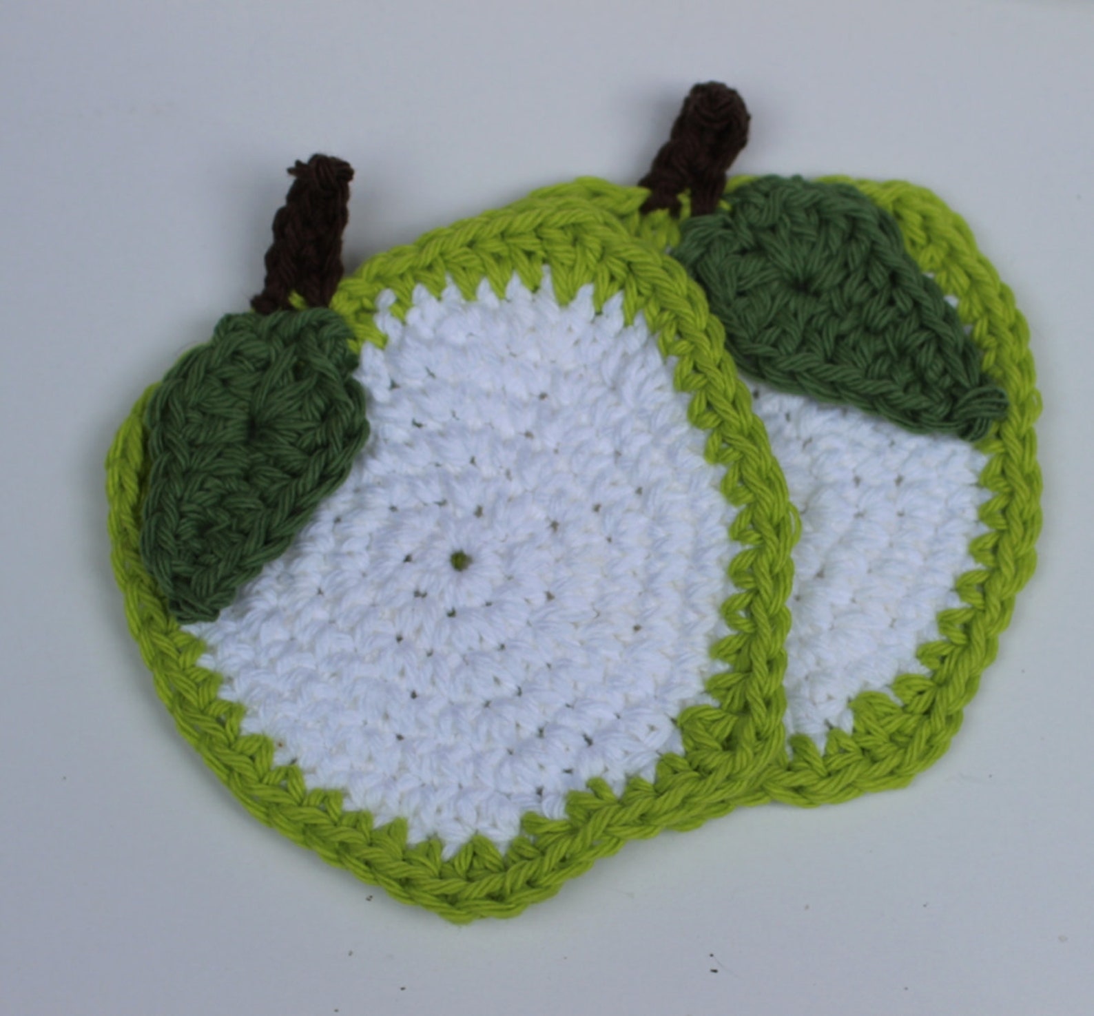 Apple Coasters Crochet Apple Coasters Set of 4 Apple | Etsy