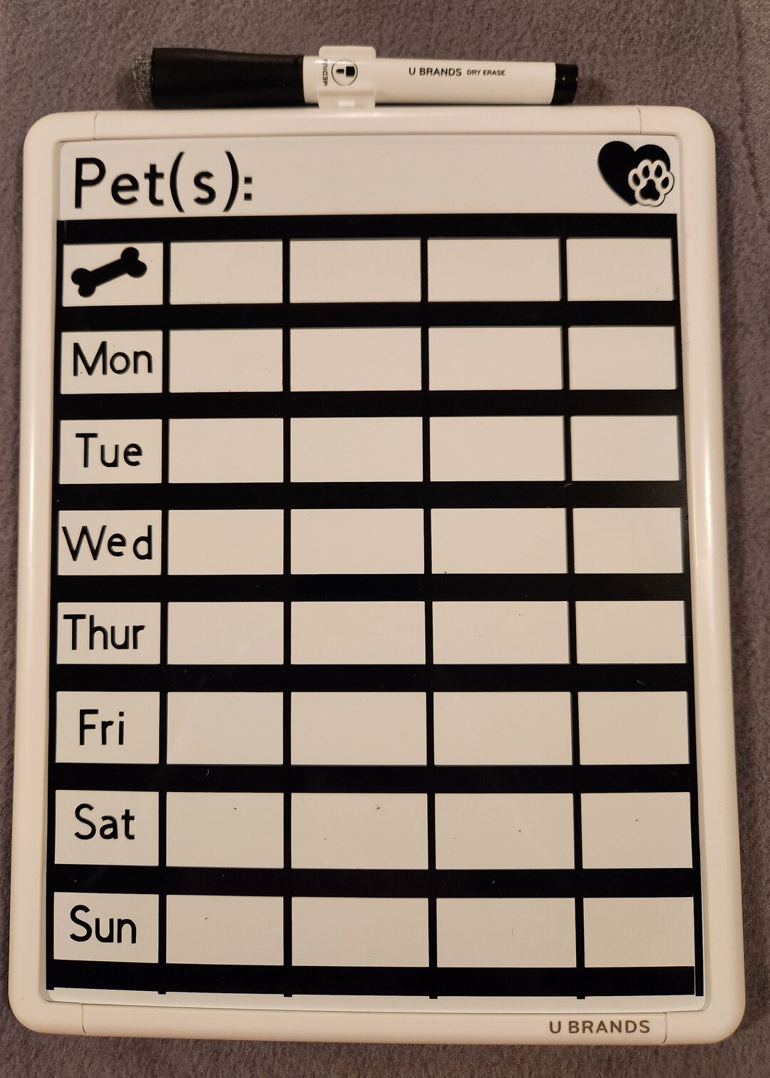 Pet Schedule Dry Erase Board - Etsy